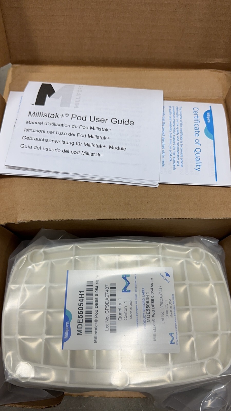 Millistak+® Pod Depth Filter, DE55 media series, 0.054 ㎡ surface area ...