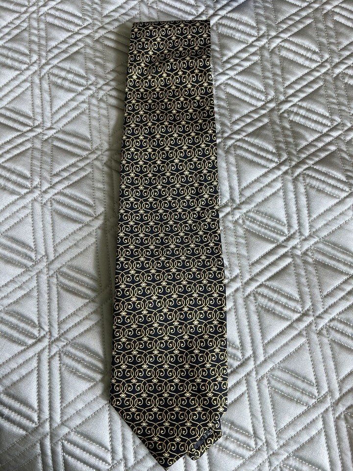 Versace neck ties for men black/yellow/gold EUC | eBay
