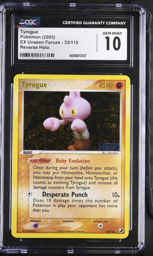 CGC 10 Tyrogue EX Unseen Forces 33/115 Reverse Holo STAMPED Pokemon Card | eBay