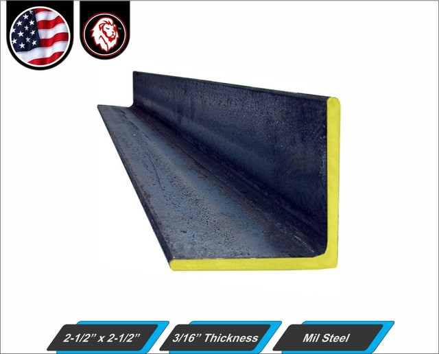 2-1/2" x 2-1/2" - Steel Angle Bar - 3/16" thickness - 12" Inch Long (1 ...