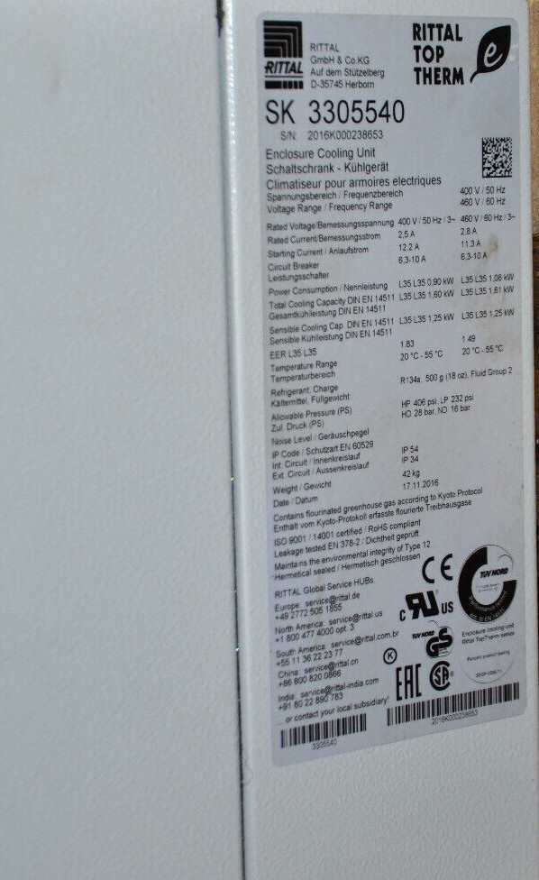 SK 3305540 Rittal Electrical Enclosure Side Air Conditioning Unit --SA ...