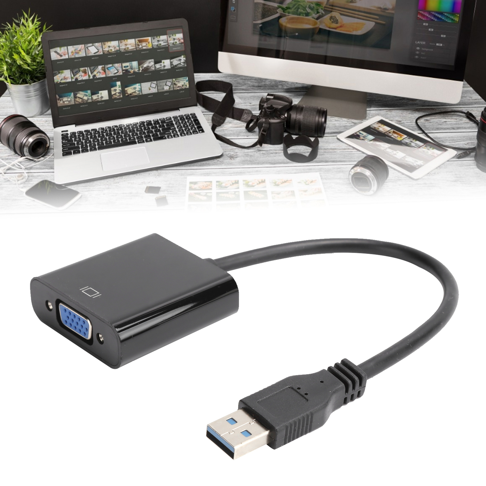 USB 3.0 To VGA Adapter Cable 1920x1080 Video Converter 5.0Gbps For Win ...