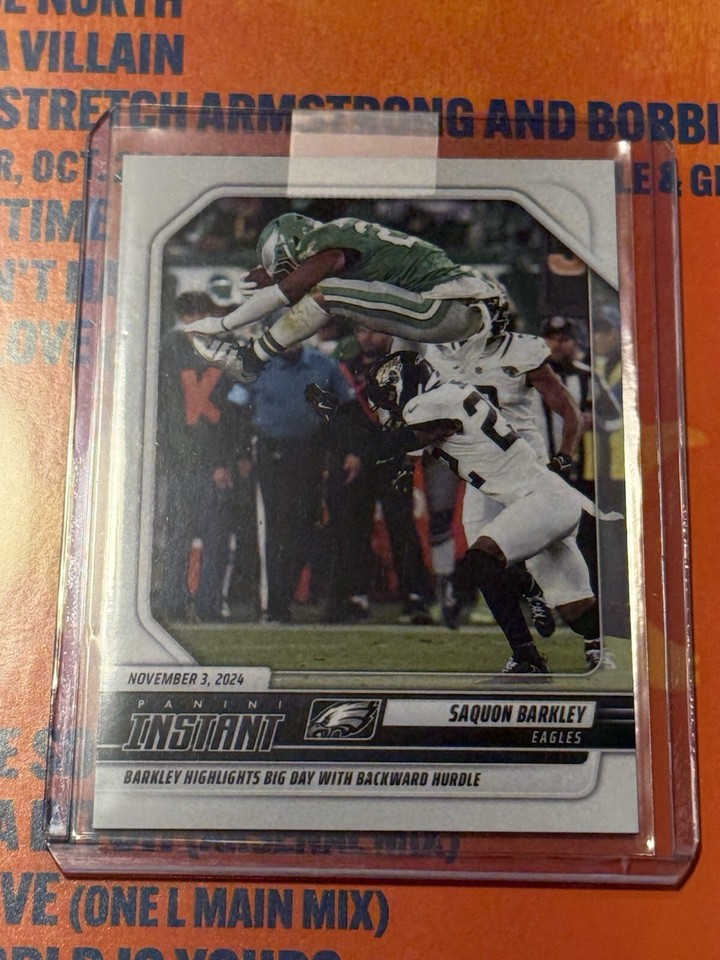 2024 Panini Instant #128 Saquon Barkley Reverse Hurdle Football Card ...