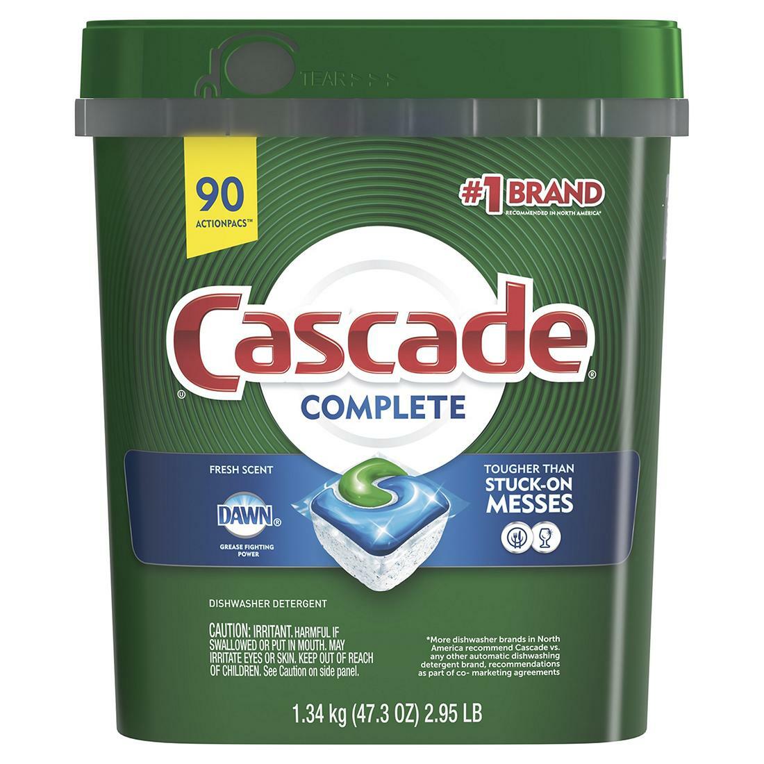 CASCADE Complete Dawn Fresh Scent Pacs DISHWASHER DETERGENT, FRESH ...