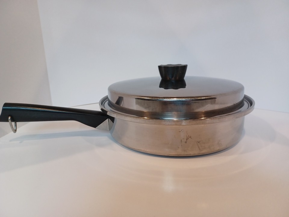Duracrest 18-8 3ply Stainless Steel Skillet/Pan with Lid. Made in USA ...