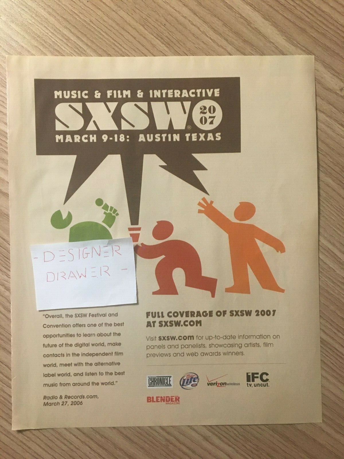 SXSW Austin TX 2007 Festival Event Promotional Print Ad Advertisement ...