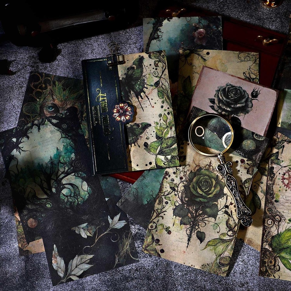 80 Sheets Gothic Scrapbook Paper, Vintage Junk Journal Supplies for ...