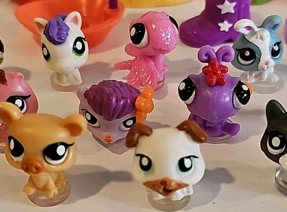 LPS Littlest Pet Shop Teeniest Tiniest Figures Lot 18 Accessories 19 ...