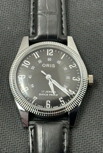 Vintage ORIS Black Dial Hand Winding FHF Movement ST-96 Swiss Men ...