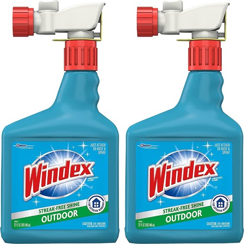 Windex Outdoor Glass Cleaner Pack Of 2 Concentrated 32 Fl Oz Hose ...