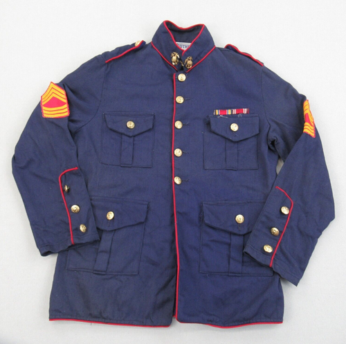 USMC Marine Corps Dress Blue Uniform Coat Jacket Mens 32 SOUTHEAST Pre ...