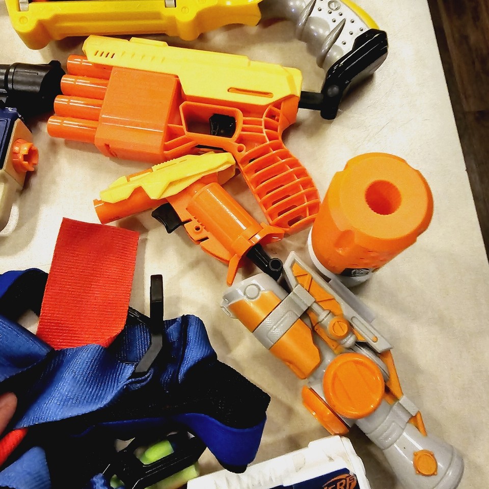 NERF Gun Ammo Lot Foam Darts Disc Elite Ultra Magazines Belts Hasbro ...