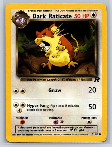 Pokémon TCG - 2000 Team Rocket - WOTC - Dark Raticate 51/82 | eBay