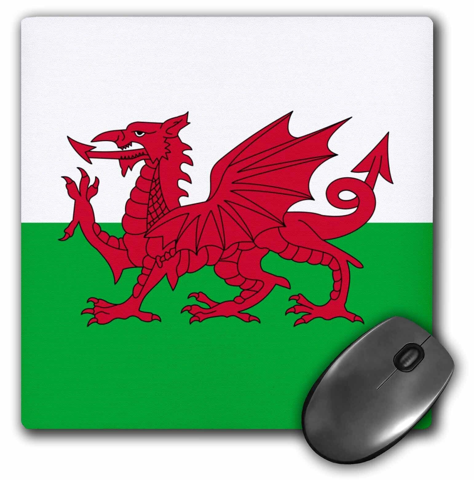 3dRose Flag of Wales - Welsh red dragon on white and green - Y Ddraig ...