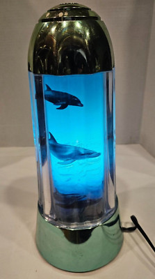 Vtg 1990's 14" Rabbit Tanaka Rotating Sea Dolphin Motion Accent Table ...