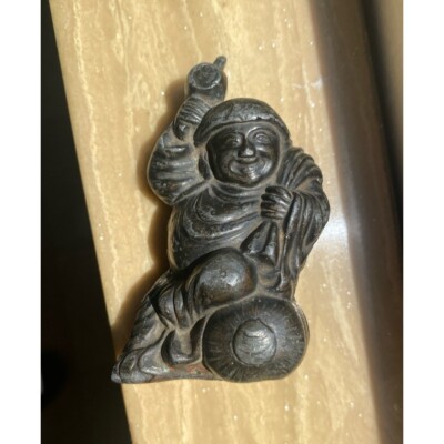 Antique Daikoku Daikokuten Japanese God of Wealth Metal Bronze Figure ...