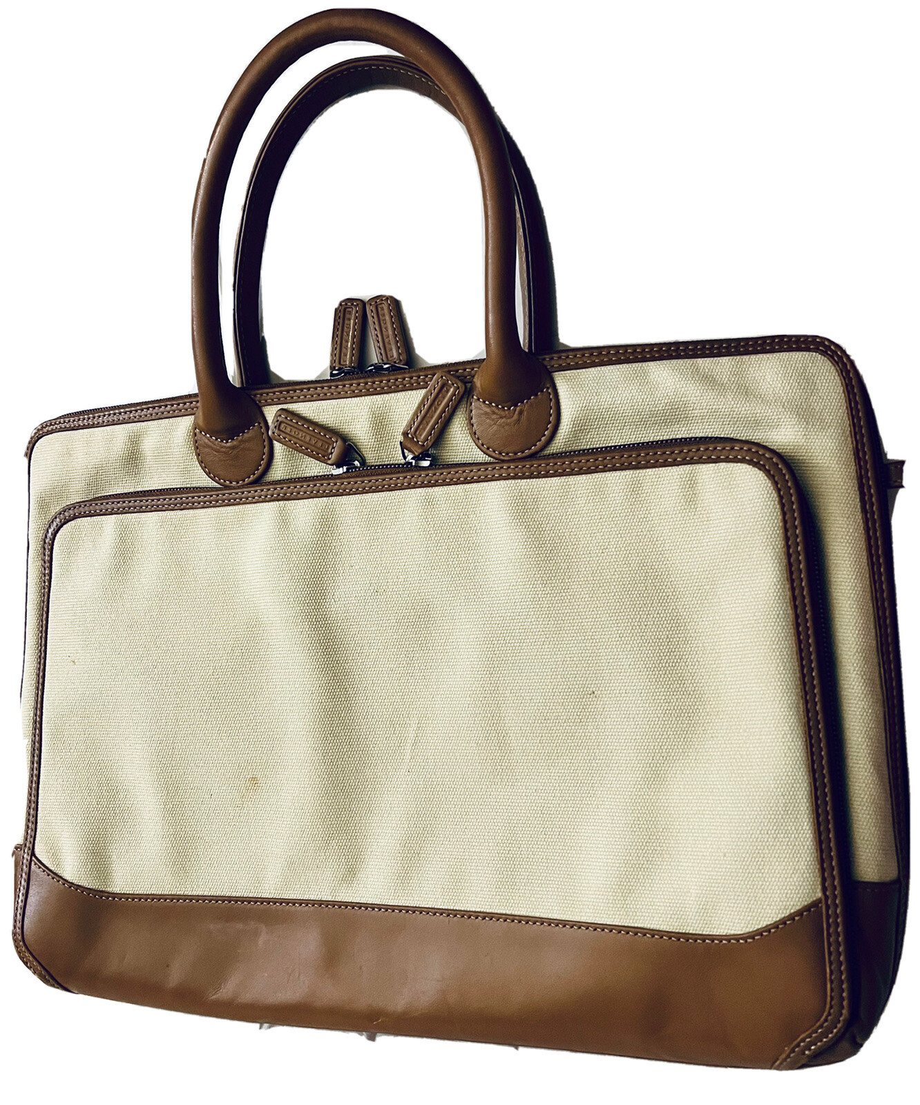 LEVENGER BRIEFCASE SHOULDER SHOPPER HOBO SATCHEL TOTE BAG ZIP BROWN ...