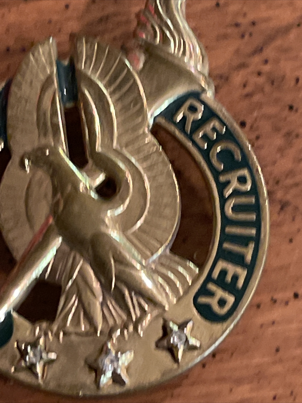 US Army Recruiter Identification Badge - Gold VINTAGE ORIGINAL Shiny ...