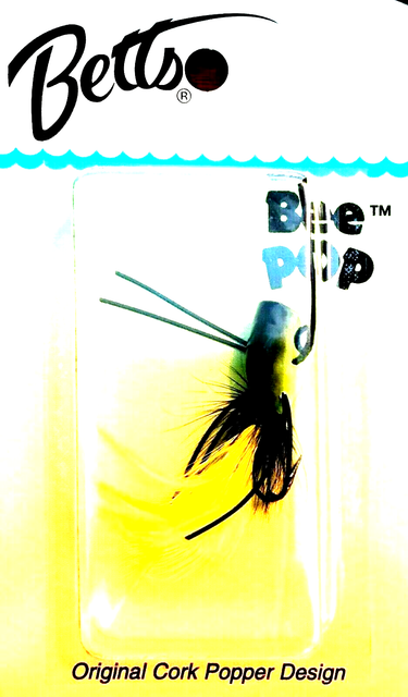 Vintage Betts Tackle Bee Pop Chartreuse Black Size 2 Bass Fly Fishing ...