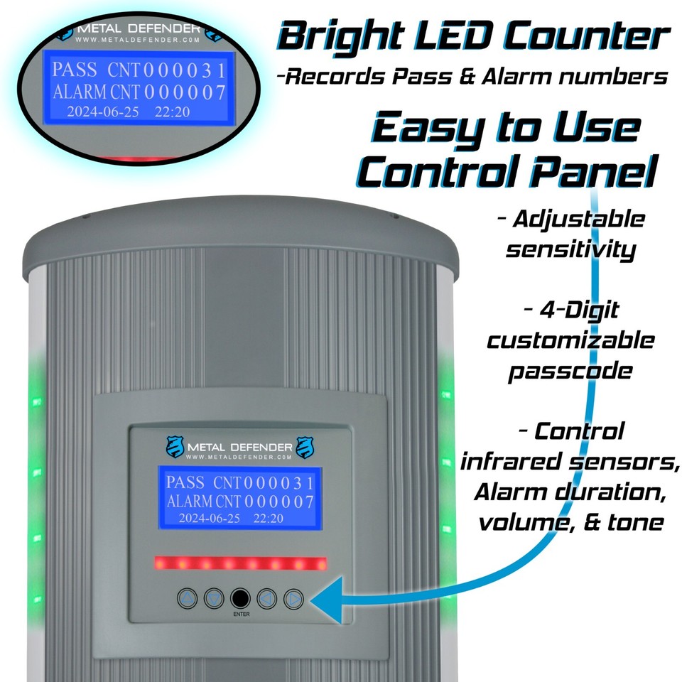 Metal Defender Single Panel 5 Zone Walk-Through Metal Detector | eBay