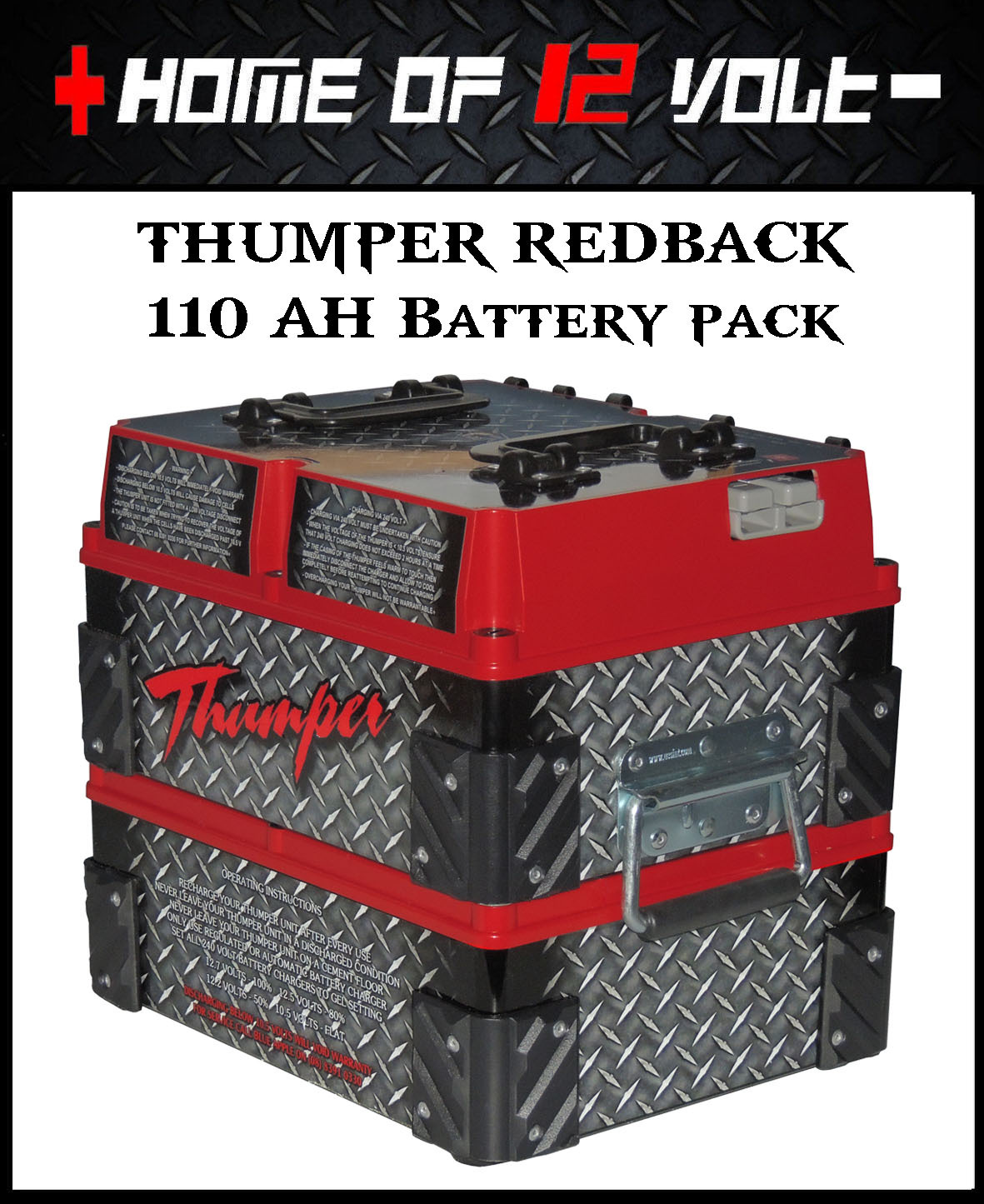 Thumper Redback 110 AH Portable Dual Battery system Fridge battery ...