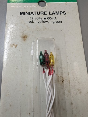 Radio Shack 272-1099 Archer Miniature Lamps 12 Volts-1 Red, 1 Yellow, 1 ...