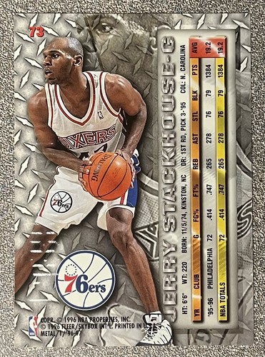 1996-97 Fleer Metal Basketball #73 Jerry Stackhouse | eBay
