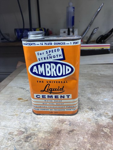 Half Full Can Of Original Ambroid Balsa Model Airplane Cement Glue | eBay