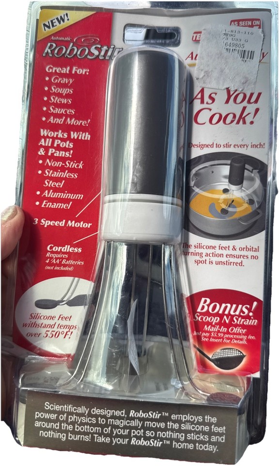 Robo Stir Automatic Cooking Pot Stirrer 3-Speed Cordless Non-Stick As ...