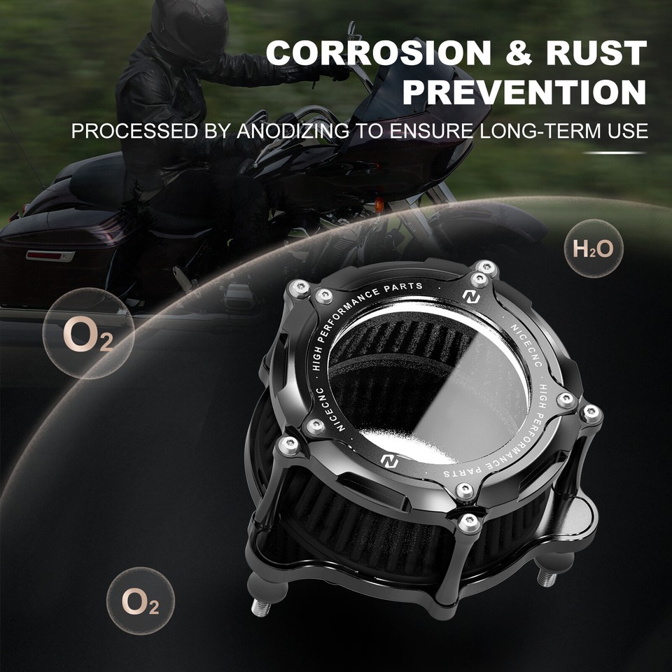 M8 Air Filter Cleaner Intake Filter W/LED For Harley Street Glide FLHX ...