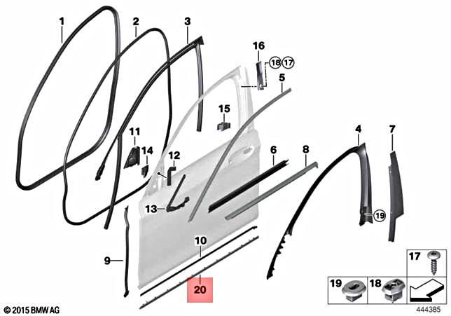 Genuine BMW G12 M760iX M760LiX Sedan Strip Door Bottom Left 51137465549 ...