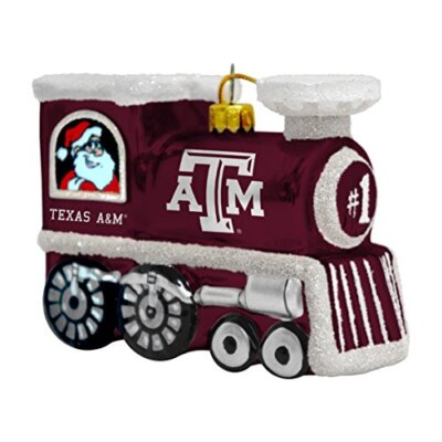 TS NCAA Texas A&M Aggies Blown Glass Santa Clause Train Ornament | eBay