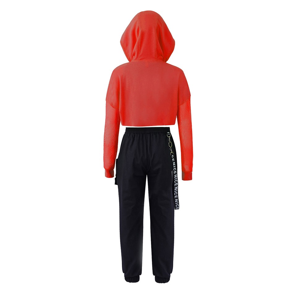 Girls Hip Hop Clothes Set Street Dance Outfit Hoodie Crop Tank Top ...