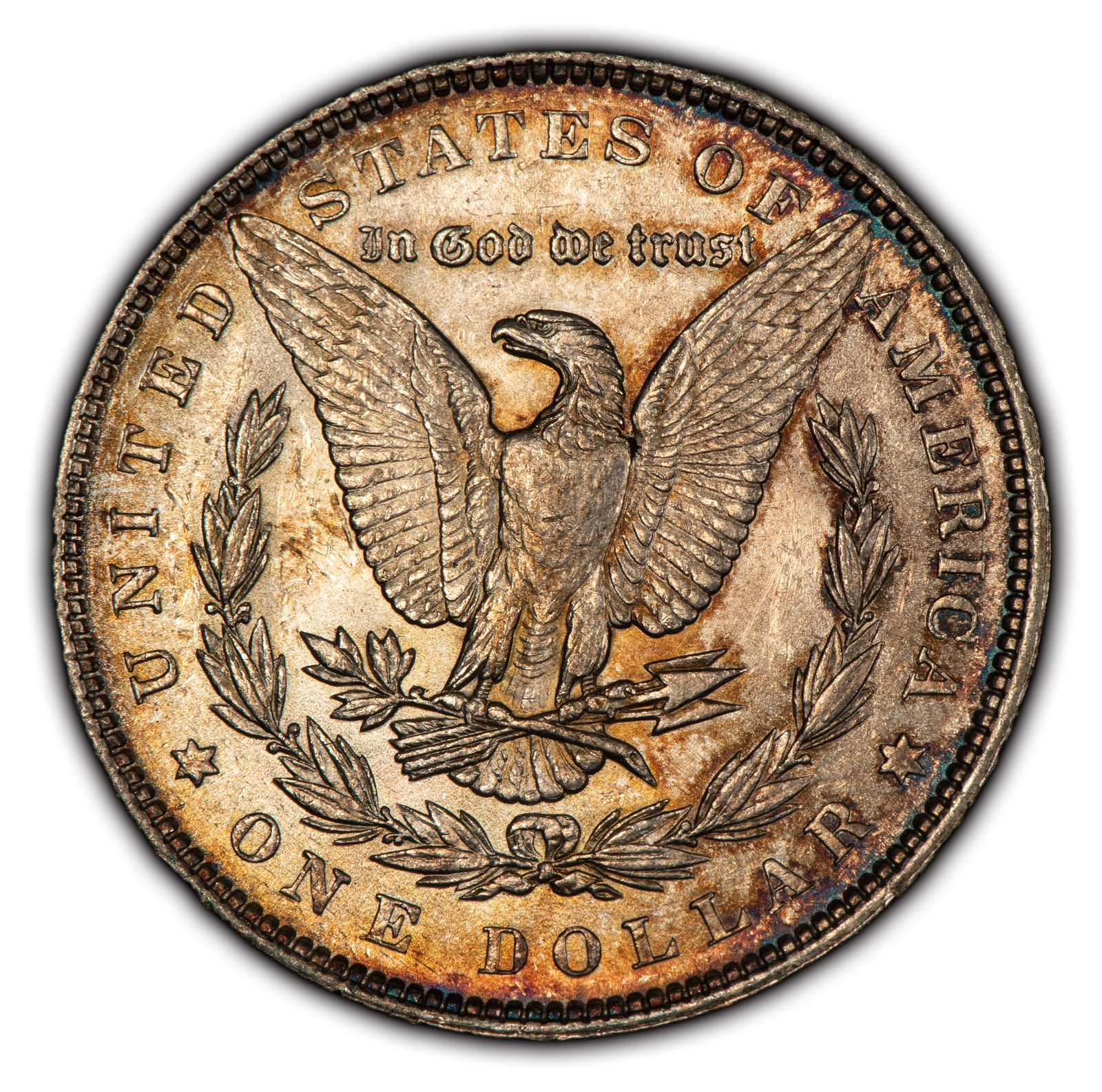 1879 $1 Morgan Silver Dollar - Original Rainbow Toning - UNC - SKU ...