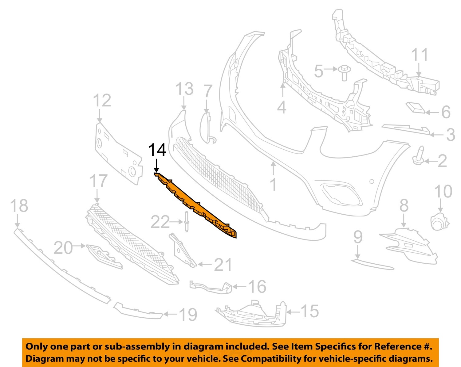 MERCEDES OEM 16-18 GLC300 Front Bumper Grille Grill-Mount Panel ...
