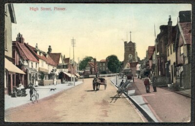 Pinner High Street Nr Harrow, Shops, Carts, Middlesex c1907 | eBay UK