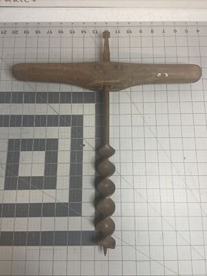 Early Primitive Antique T Handle Wood Auger Barn Beam Hand Drill #24 | eBay