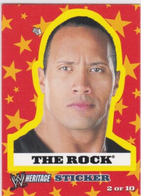 THE ROCK 2005 Topps WWW Heritage Sticker Card Insert Dwayne Johnson ...