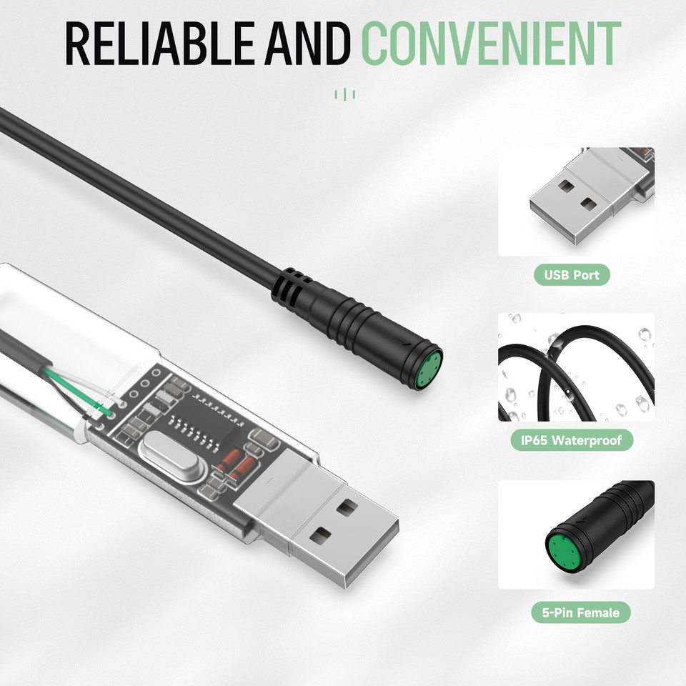 USB Programming Cable For Bafang UART BBS01 BBS02 BBSHD Mid Drive Motor ...