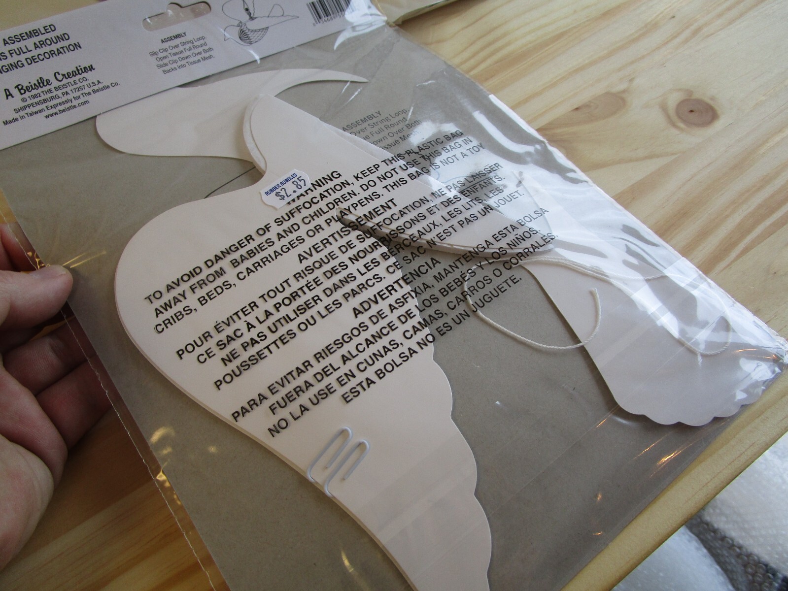 LOT of 3 BEISTLE 12" DOVE HANGING ART-TISSUE DECOR NOS wedding etc ...