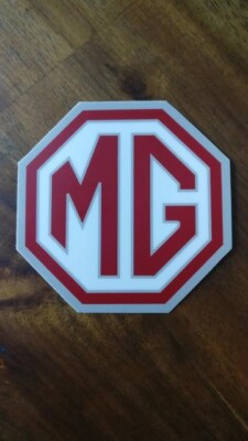 MG 4" Badge Crest Logo Static Cling Color Label Vintage all MGA MGB ...