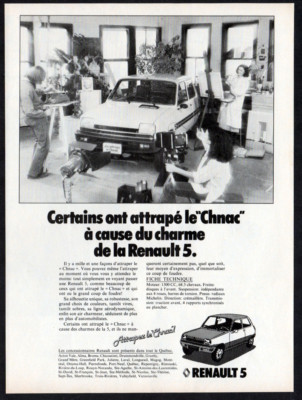 1978 RENAULT 5 LeCar Vintage Original Print AD | White car photo Canada ...