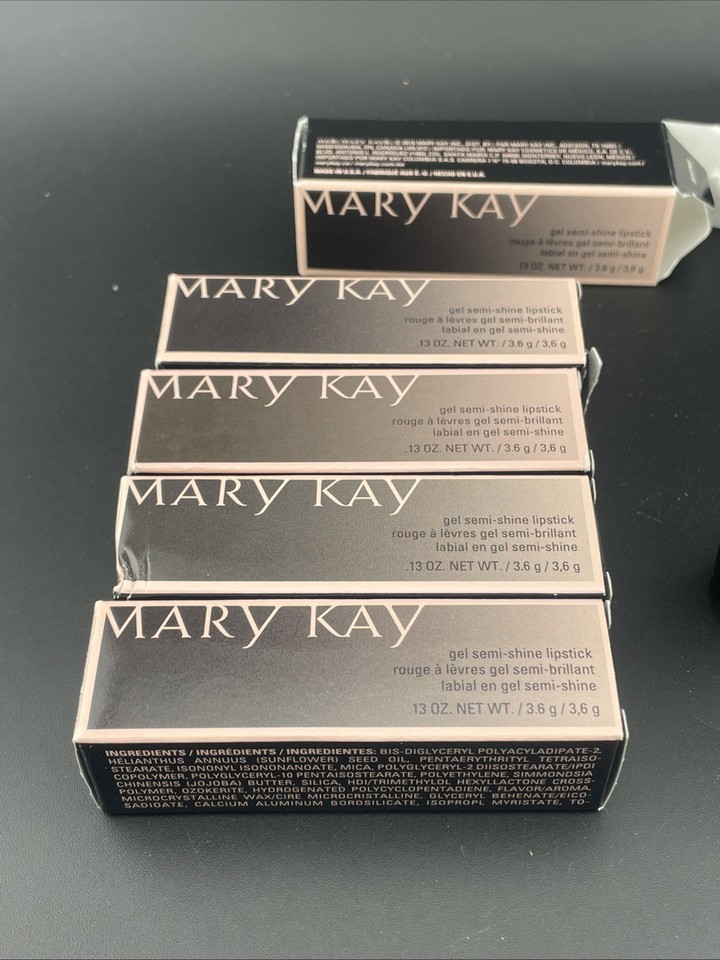 Lot Of 5 Mary Kay Gel Semi-Shine Lipstick ~ Naturally Buff ~ Full ...
