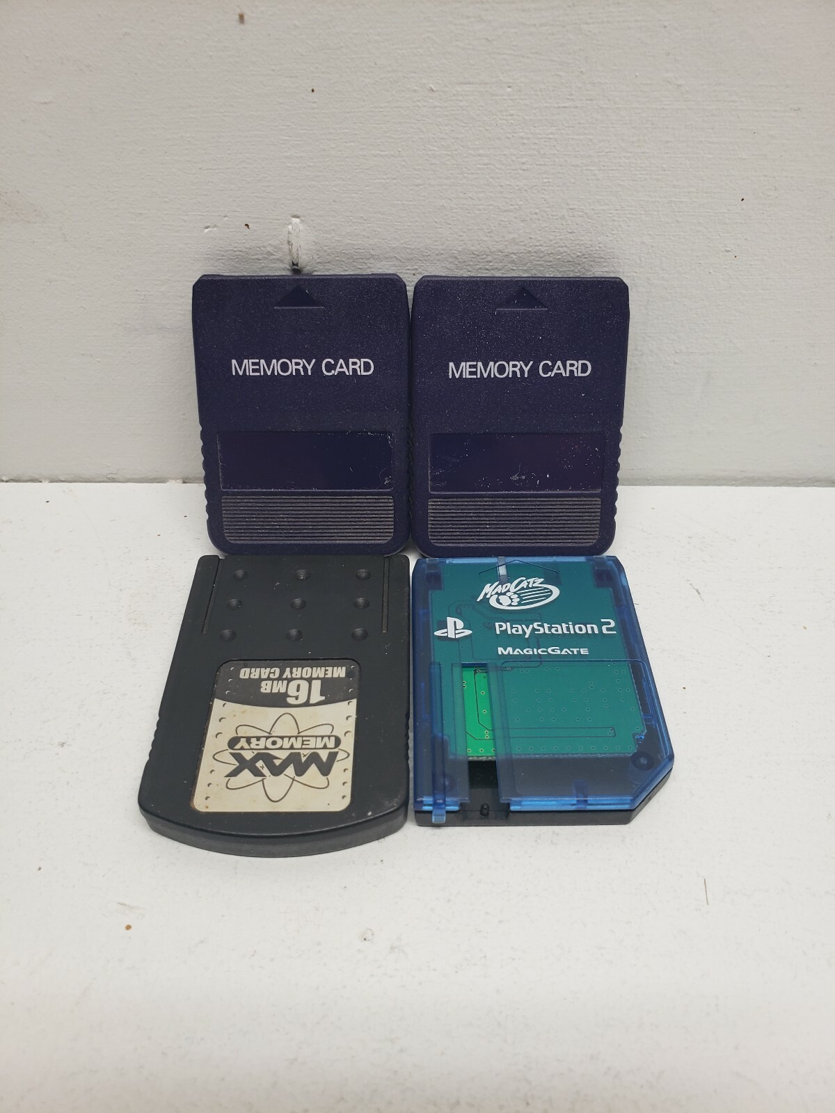 Lot of 4 Sony PlayStation 2 PS2 Memory Card 8MB + 16MB MAX MAGIC GATE ...