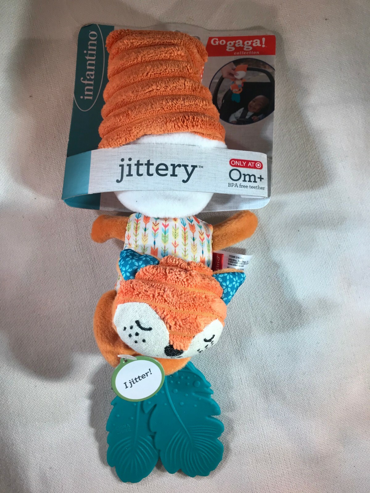 Infantino Go Gaga Jittery Fox Baby Car Seat Stroller Toy Teether Pram ...