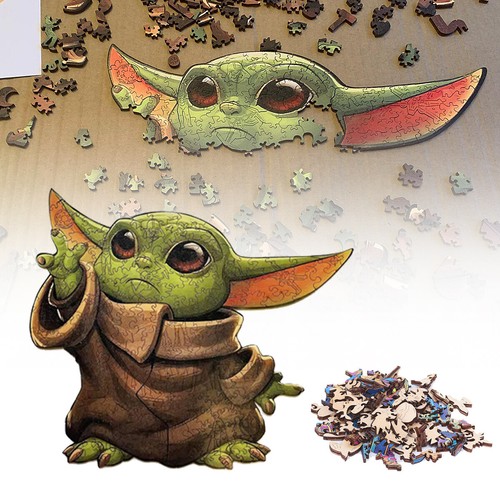 Natural Wood Baby Yoda Jigsaw Puzzle Child Kid Toy Gift Irregular ...