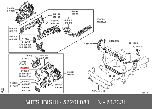 Genuine OE ExtnFender ShieldO 5220L081 for Mitsubishi 5220-L081 | eBay.de