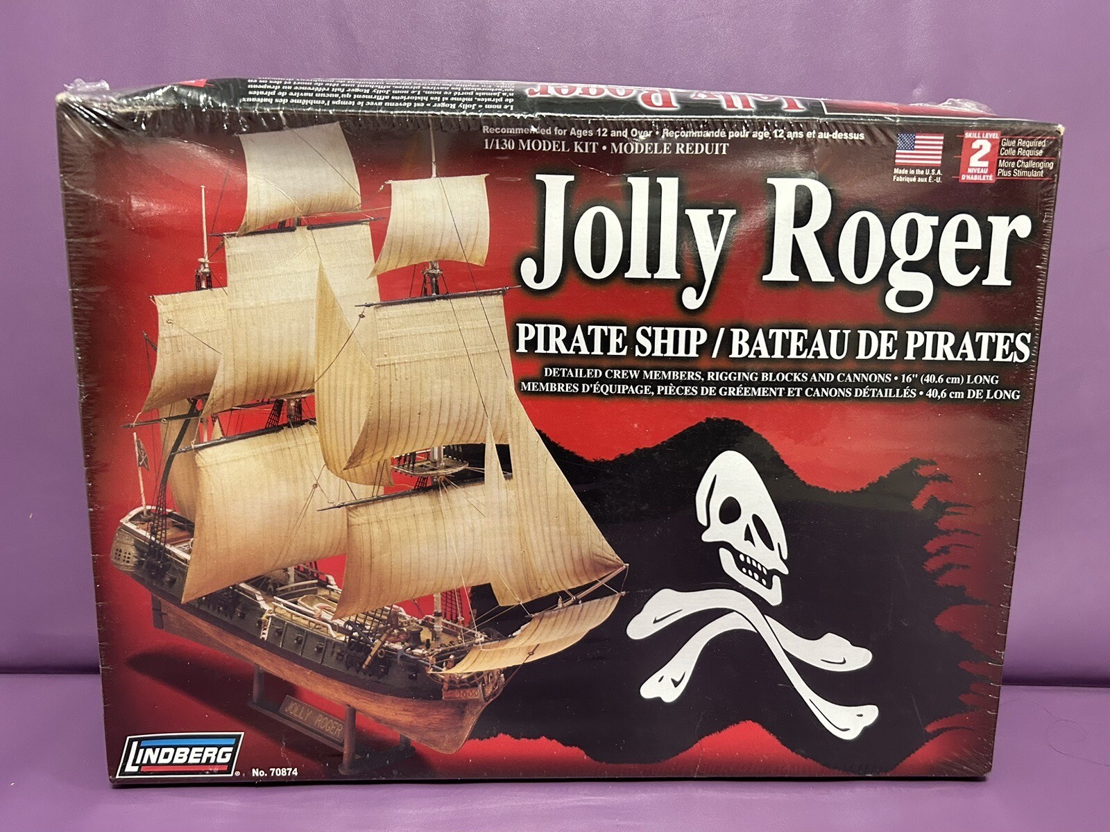 2007 Lindberg 1:130 Jolly Roger Pirate Ship Plastic Model Kit NEW ...