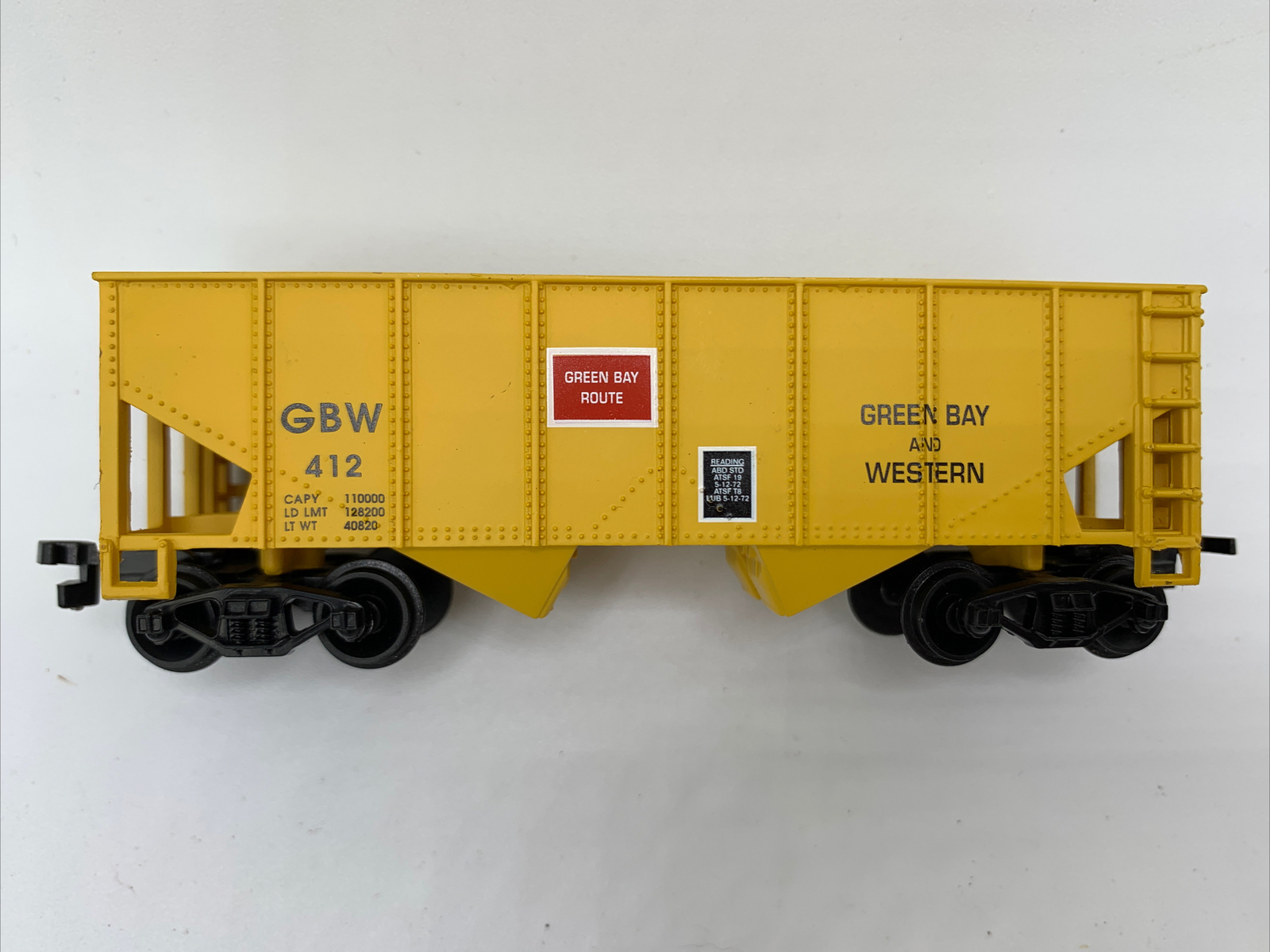 Life Like HO GREEN BAY & WESTERN 2-Bay Hopper Car GBW 412 Freight Train ...