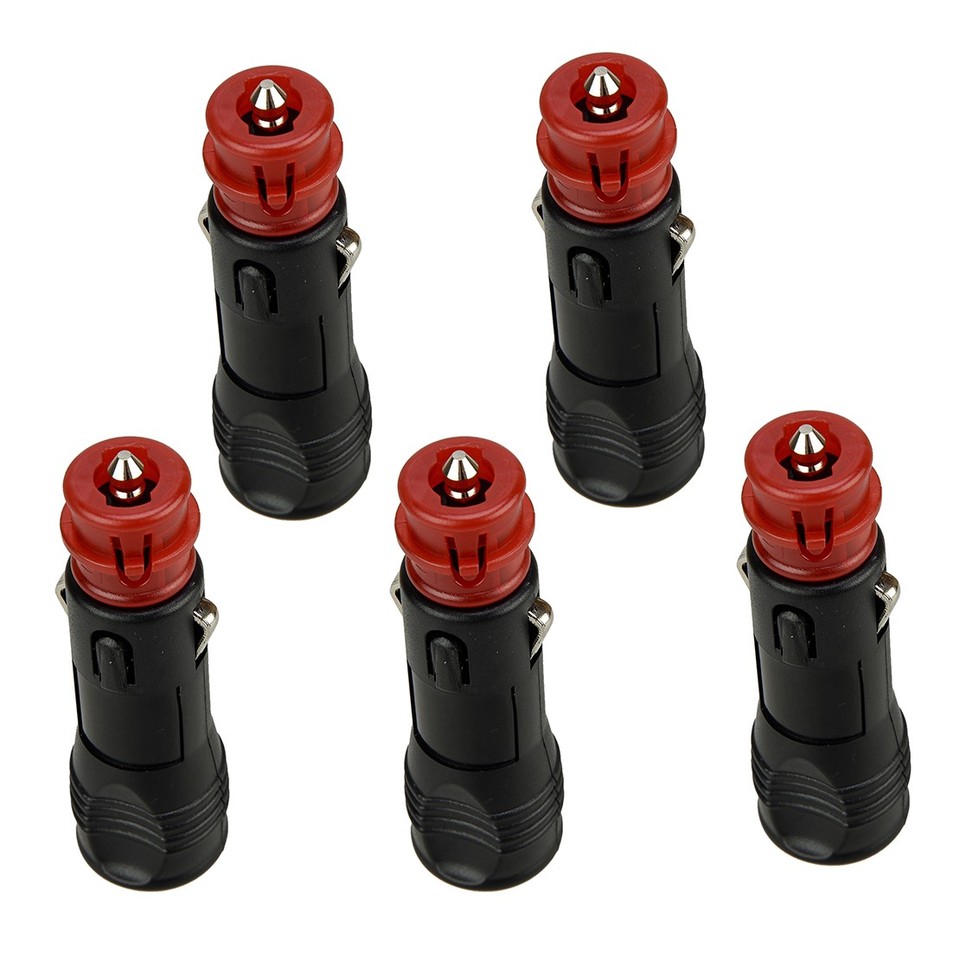 5x 12V/24V Universal Male Car Cigarette Lighter Socket Plug Connector ...